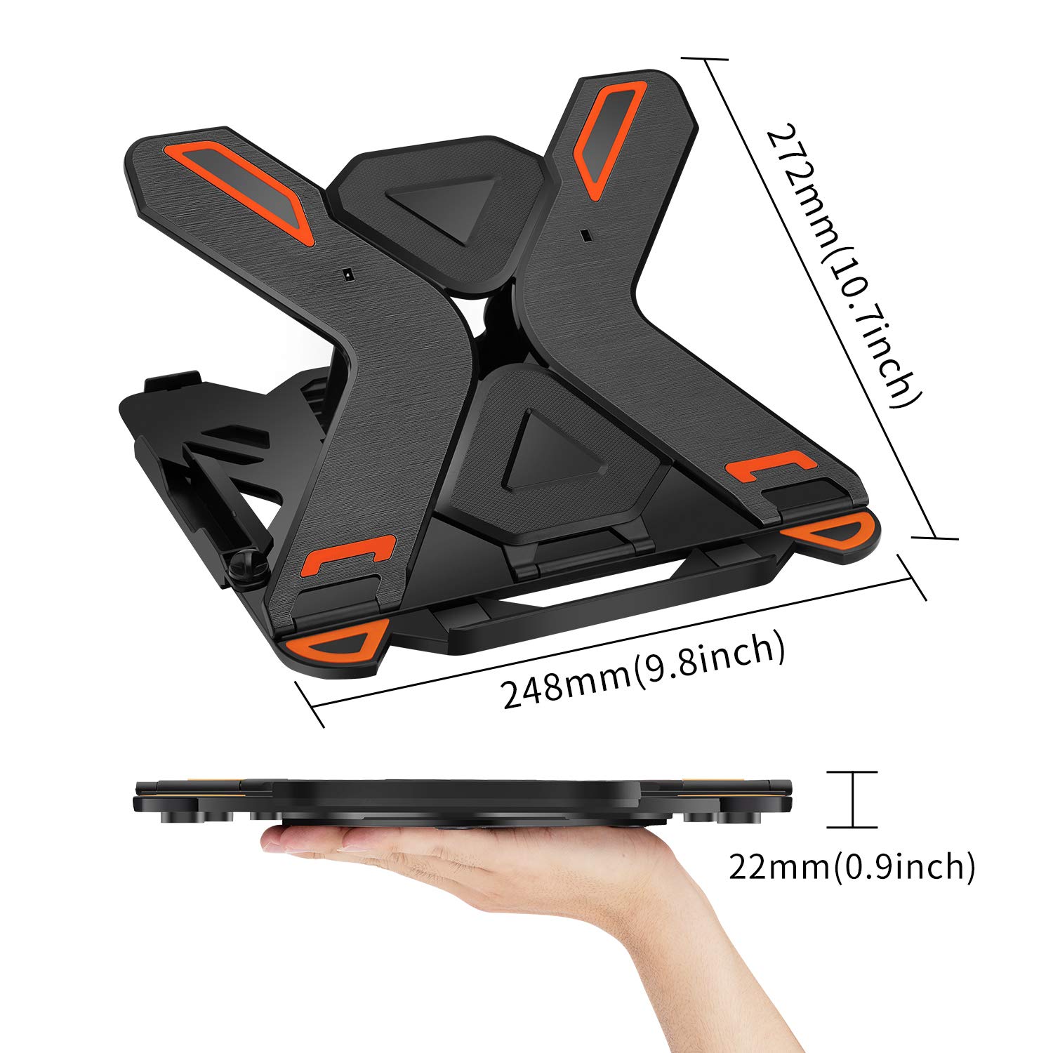 KENTEVIN Laptop Stand Adjustable Laptop Computer Stand Multi-Angle Stand Phone Stand Portable Foldable Laptop Riser Notebook Holder Stand Compatible for 10 to 17” Laptops