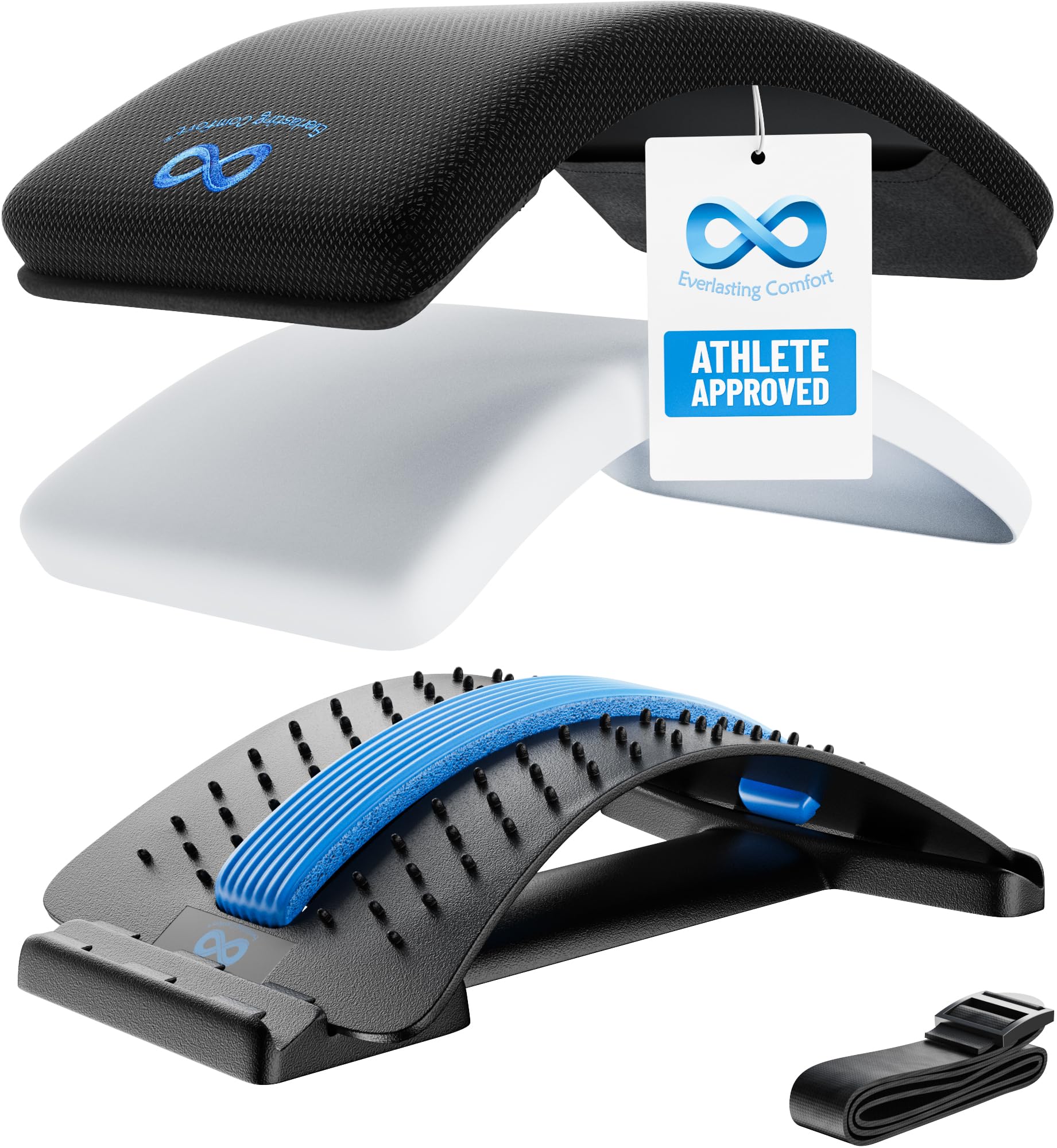 Back Stretcher for Lower Back Pain Relief - Get Spine Decompression & Back Decompression with This Adjustable Back Stretching Device - The Ultimate Back Pain Relief Products - Everlasting Comfort