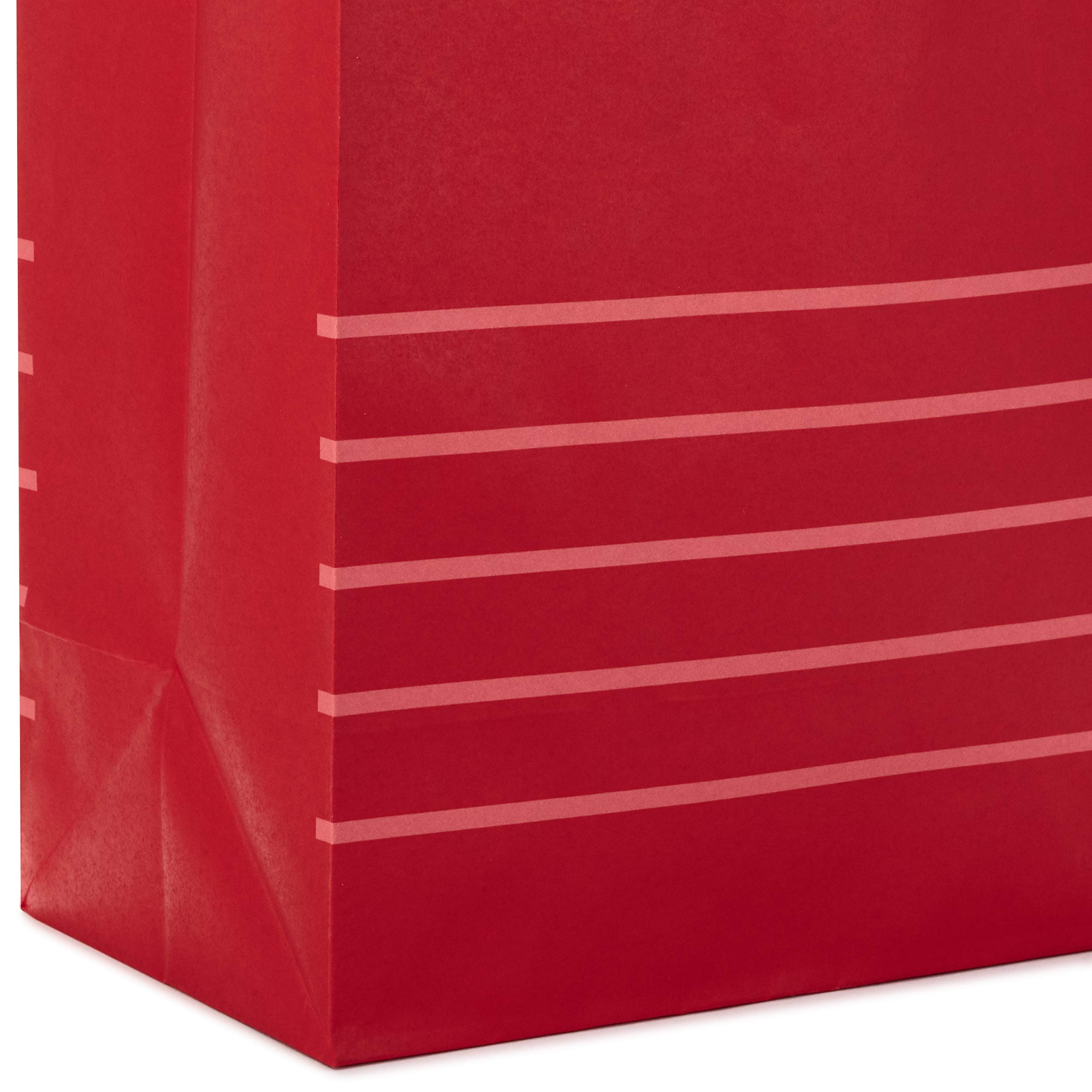 Hallmark Red Gift Bags in Assorted Sizes (Pack of 6: 2 Medium 9", 2 Large 11", 2 Extra Large 14") for Christmas, Birthdays, Graduations, Father's Day, Baby Showers, Bridal Showers, Weddings