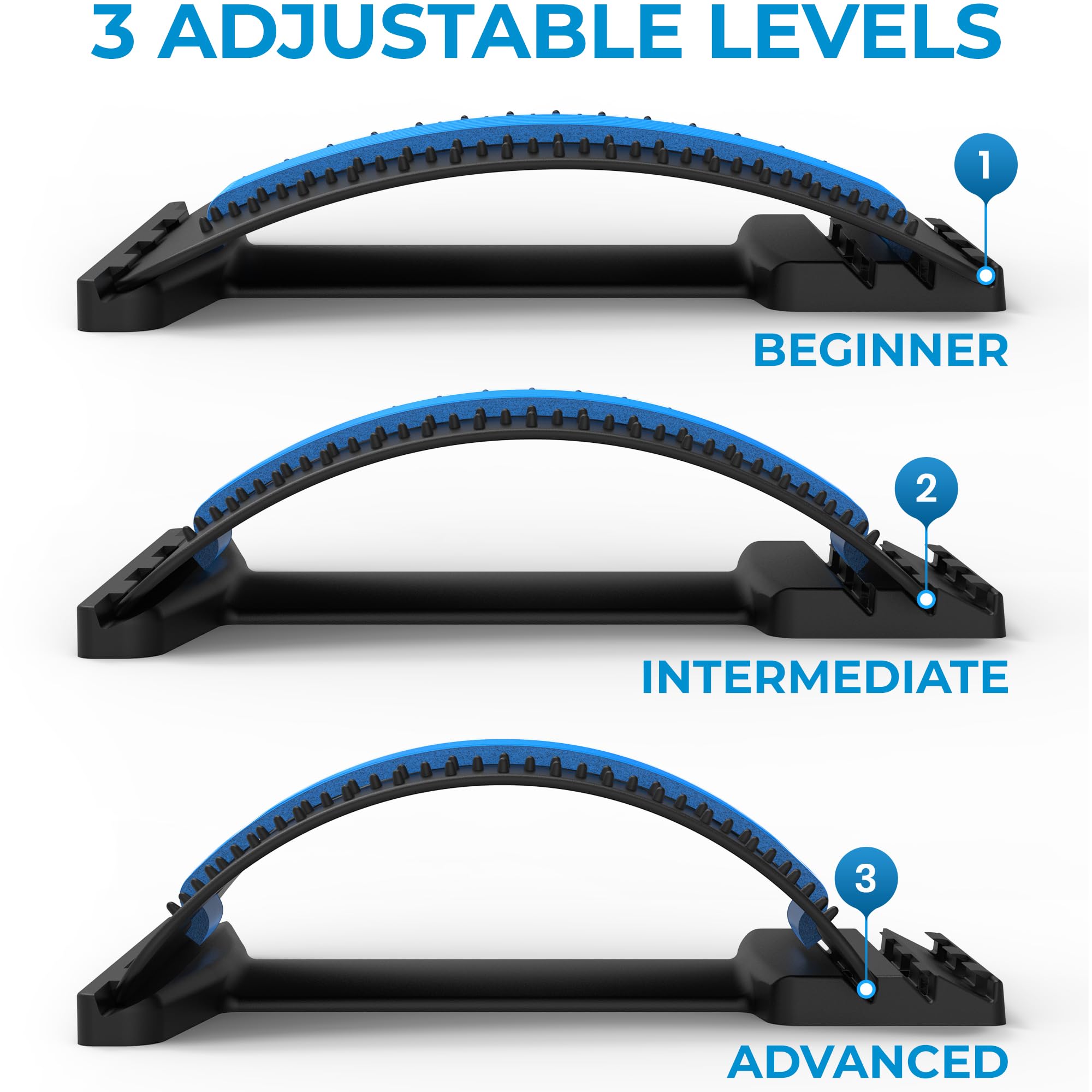 Back Stretcher for Lower Back Pain Relief - Get Spine Decompression & Back Decompression with This Adjustable Back Stretching Device - The Ultimate Back Pain Relief Products - Everlasting Comfort