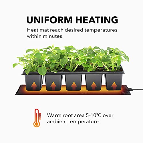 BN-LINK Durable Seedling Heat Mat Warm Hydroponic Heating Pad Waterproof 3" x 20" for Seed Starting Greenhouse and Germination