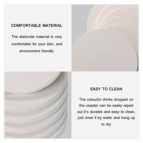 Pznen Eucalyptus Round Leaf Coasters Set for Wood Table Green Branches and Leaves Twig Natural Plant Foliage Tabletop Protection Mat for Mugs and Cups 4 Inch for Kitchen Office Home