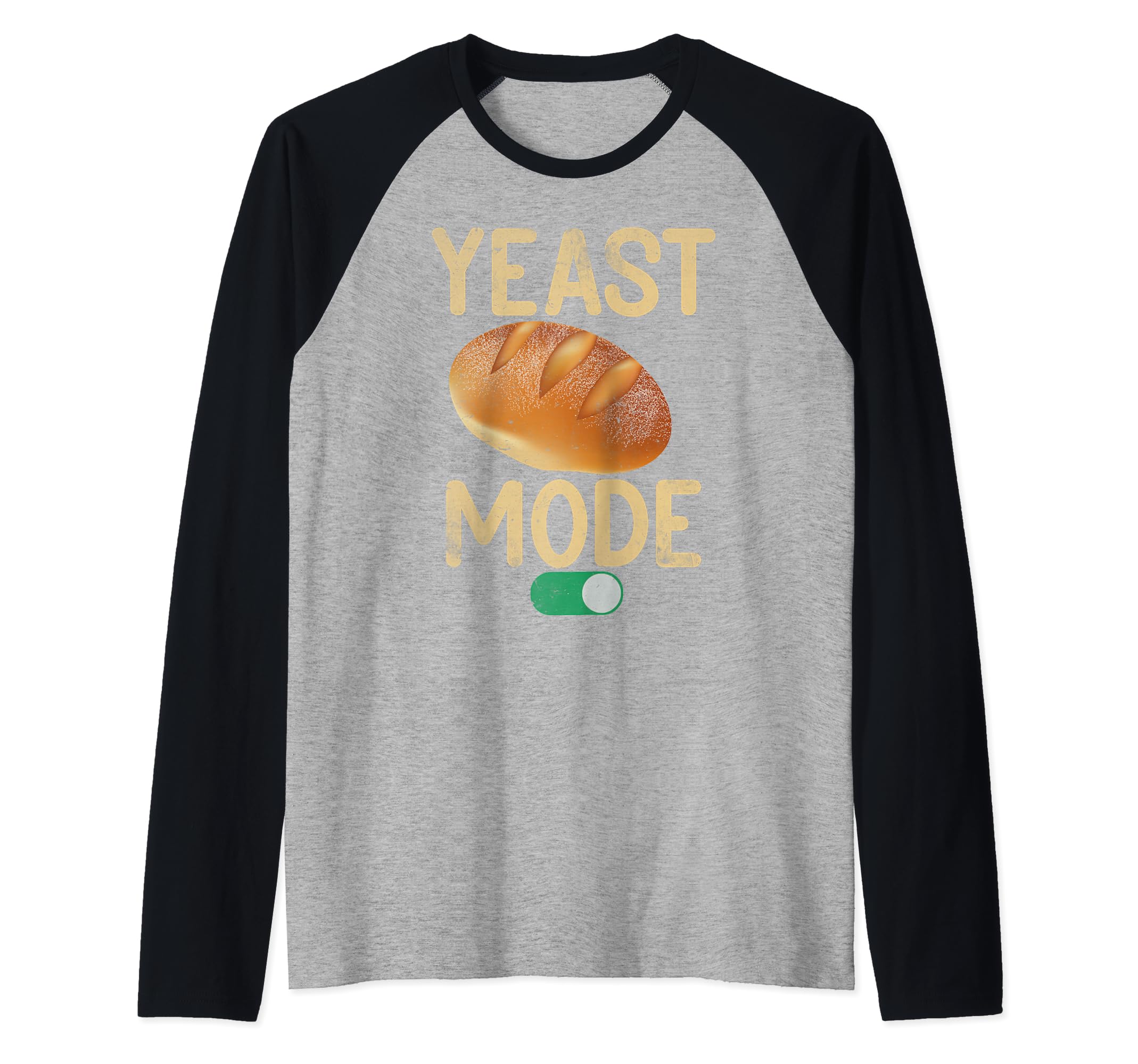 Bread Baking Yeast Mode Sourdough Starter Jar Delicious Cake Raglan Baseball Tee