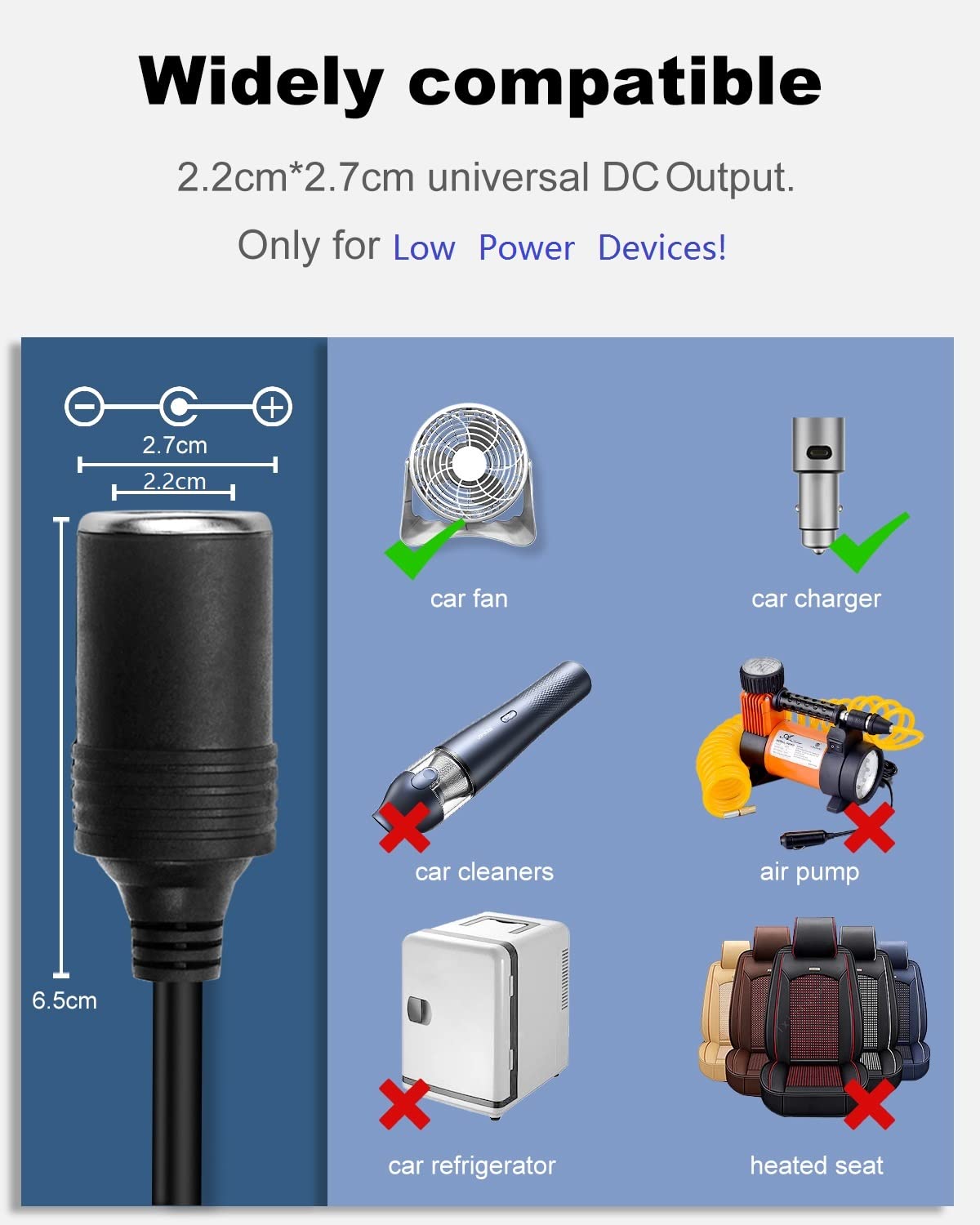 12V DC Power Supply 2A 24W 120V AC to DC Converter 12V Power Adapter with Car Cigarette Lighter Socket Adapter for Car MP3 MP4 Player Fan Dash Cam Shaver etc.