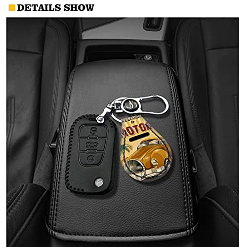 GIFTPUZZ Fashion Keychains for Car Home Keys, Water Bottle Badge, Phone, Camera, USB Holders (Rainbow Leopard Print)