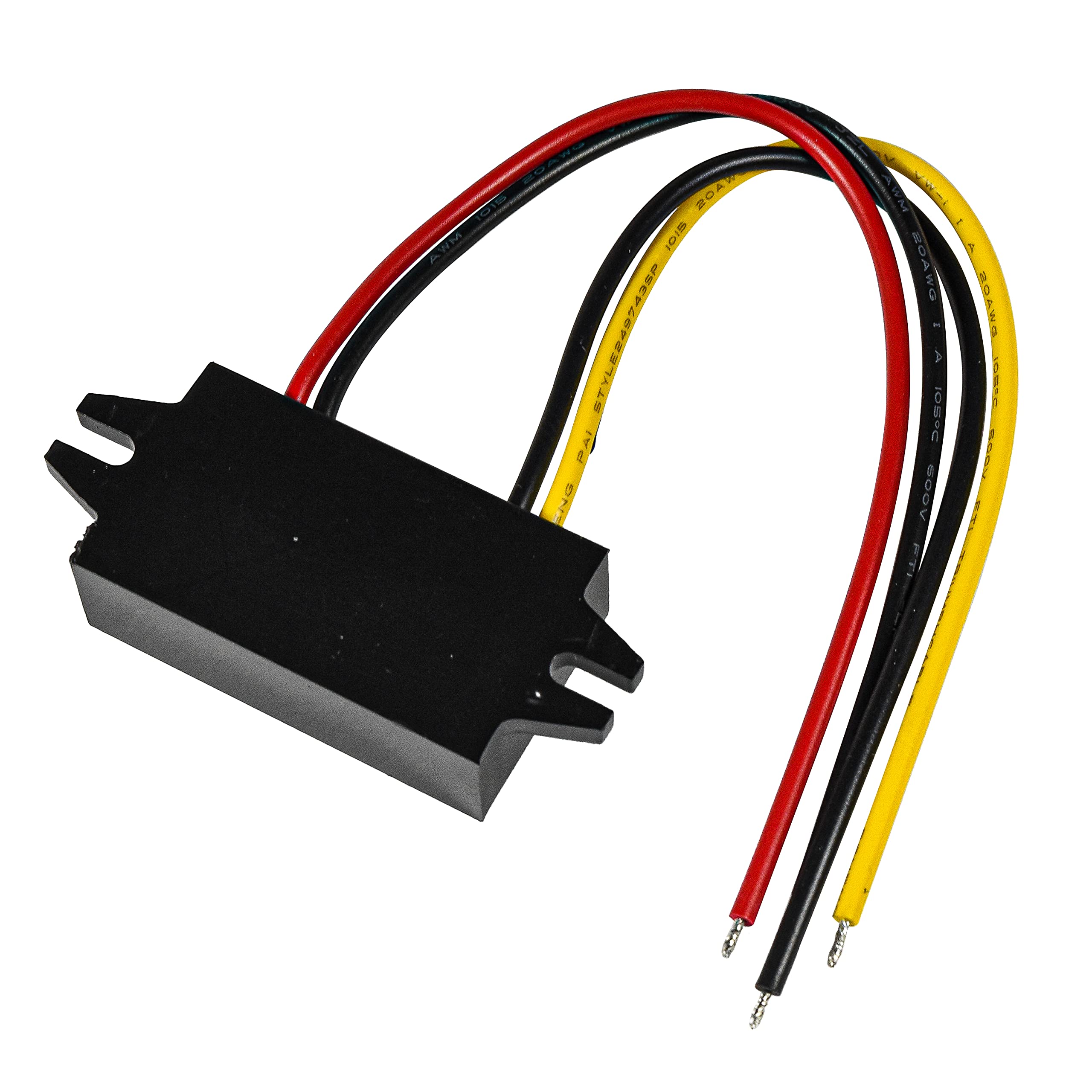 HQRP DC-DC Step Down Converter 12/24V to 5V 3A 15W with Open Wire Connector Power Supply Adapter Compatible with Car Radio, Dash cam, GPS Navigation Waterproof Voltage Regulator