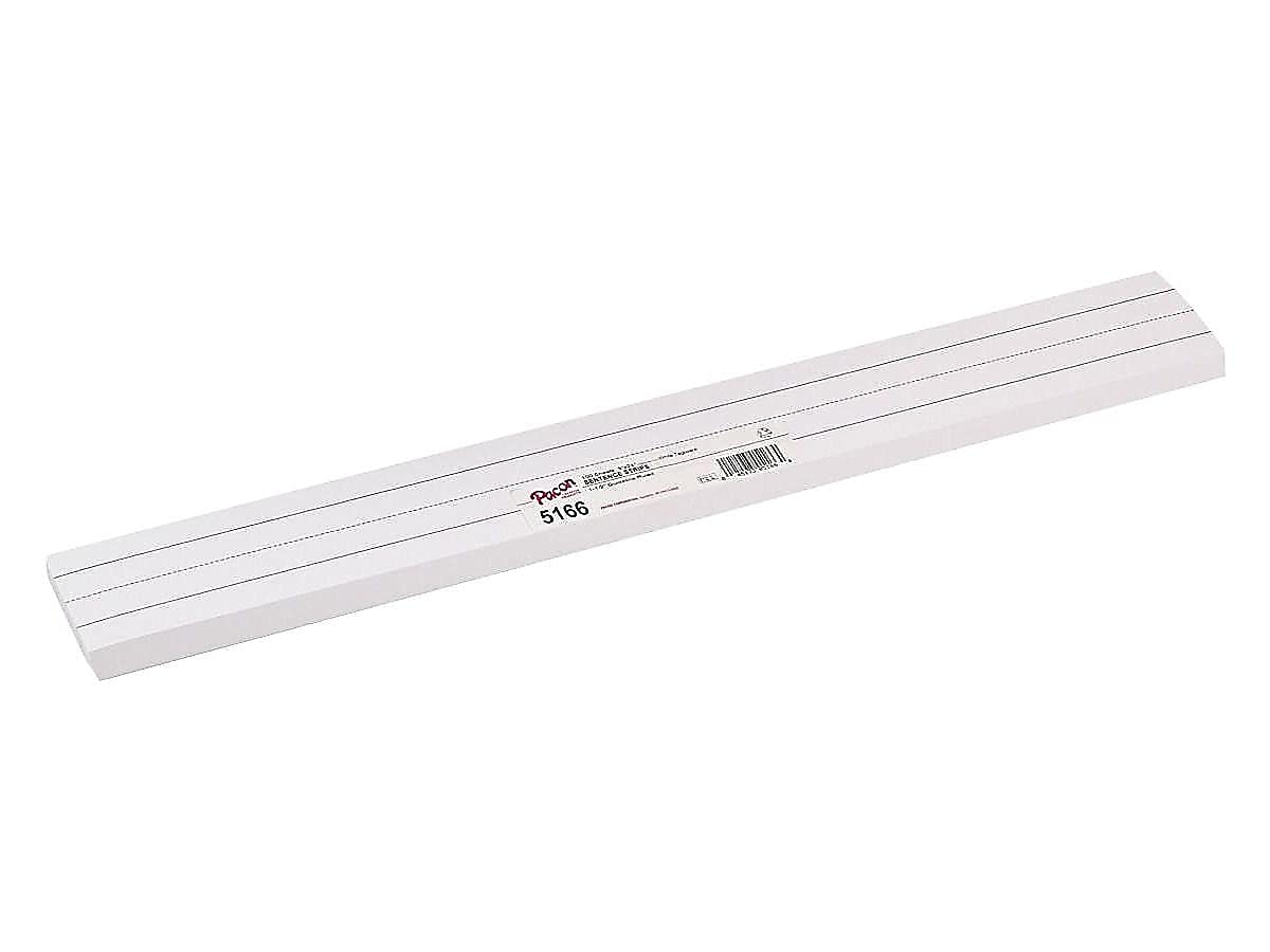 Pacon® PAC5166 Sentence Strips, Ruled, 3" x 24", White, Pack of 100