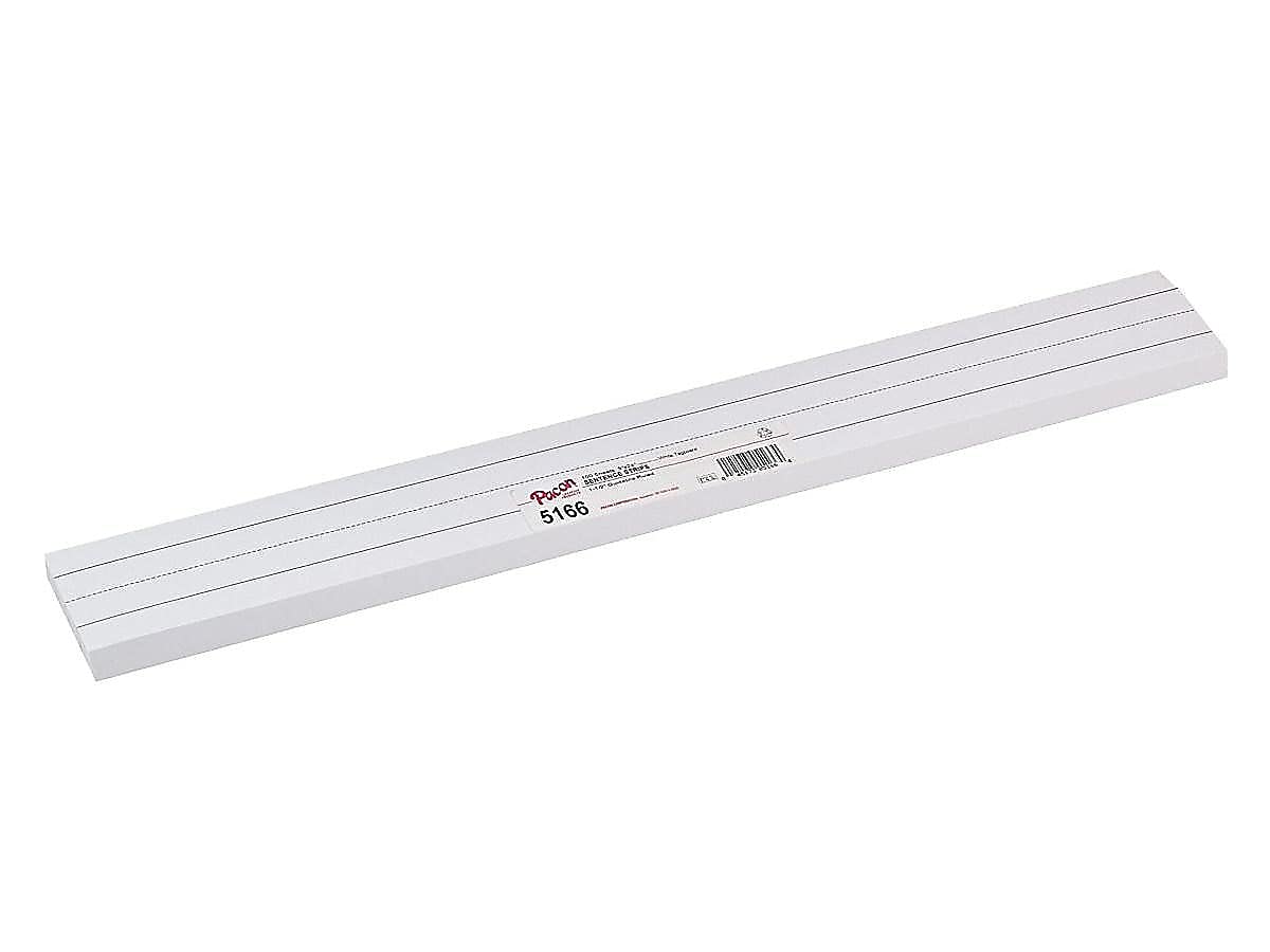 Pacon® PAC5166 Sentence Strips, Ruled, 3" x 24", White, Pack of 100