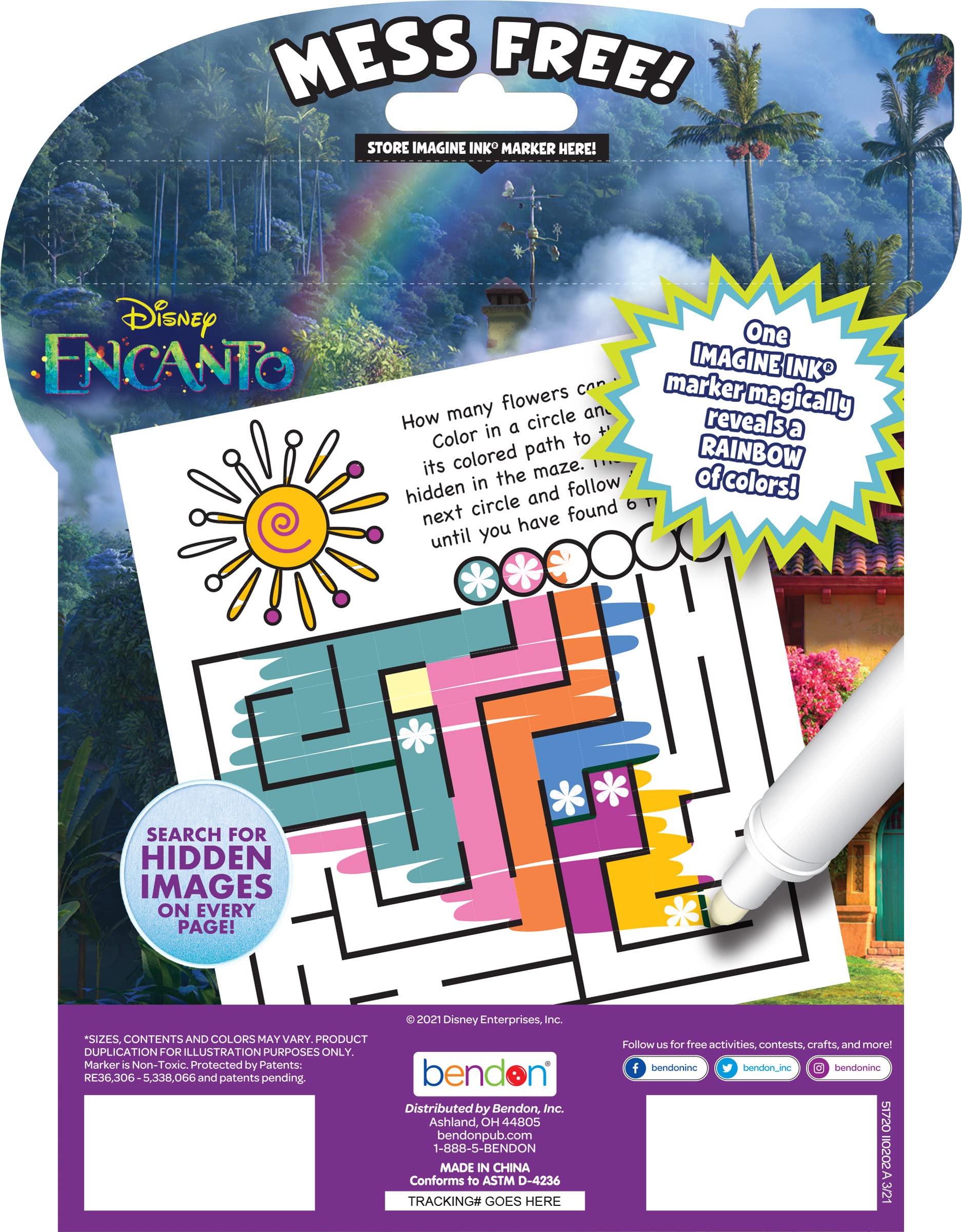 Disney Encanto 20 Page Imagine Ink Mess Free Coloring and Activity Book with 1 Marker Paperback 51720 Bendon