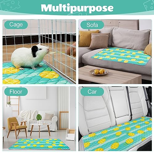 2 Pack Washable Guinea Pig Cage Liner - Reusable Guinea Pig Mat, Waterproof Bedding for Cage, Super Absorbant Pee Pads for Small Animals