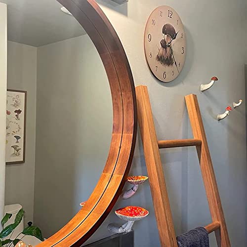 Mushroom Hanging Shelf Wall Floating Shelf Hanging Decor Shelves for Bedroom, Living Room, Bathroom and More (L, Mushroom)
