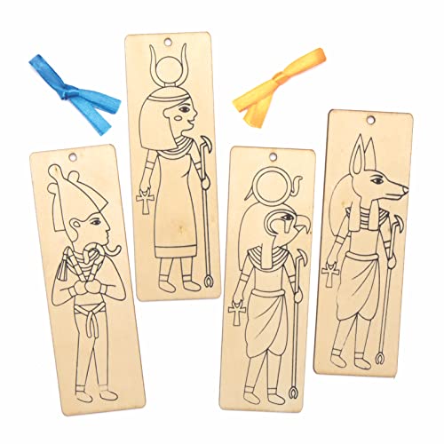 Baker Ross AT853 Egyptian Wooden Bookmarks - Pack of 8, Make Your Own Book Marker for Creative Arts and Crafts Projects, and Learning to Read or World Book Day Activities