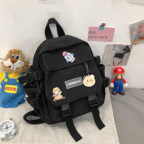 Yevin Anti Theft Backpack Crossbody Bags Travel Purse Convertible Backpack Ladies Nylon Waterproof Backpack for Women and Girl(Black)