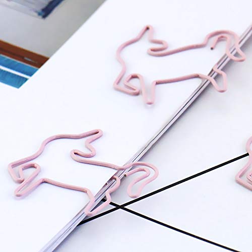Unicorn Paper Clips, Cute Small Animal Shape Paperclips - Bookmark Clips Metal File Note Clips Page Marker for School Wedding Party Invitation Decoration - Planner Paperclips (20 pcs) (Unicorn)