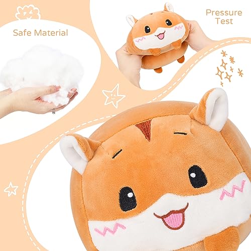AIXINI 8 inch Cute Yellow Hamster Plush Stuffed Animal Cylindrical Body Pillow,Super Soft Cartoon Hugging Toy Gifts