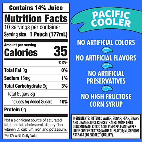 Capri Sun Pacific Cooler, 6 Fl Oz Pouches, 10 Pack