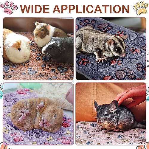 Ripeng 8 Pcs Guinea Pig Bed Mat Fleece Cat Bed Pad Dog Crate Mat for Indoor Warm Reversible Pet Bedding for Small Animal Bed Washable Kennel Crate Pad Cat Carrier Mat(Multicolor, 12.6" x 9.8")