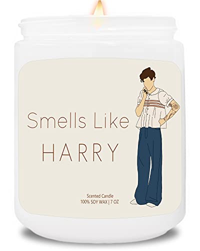 Funny Smells Like Harry Candle Gifts - Harry's House Scented Candle Gifts - 7oz, Teakwood
