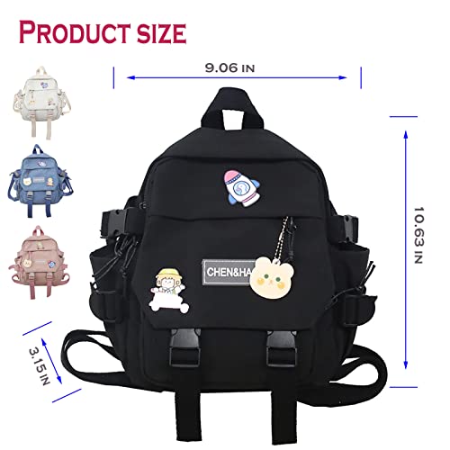 Yevin Anti Theft Backpack Crossbody Bags Travel Purse Convertible Backpack Ladies Nylon Waterproof Backpack for Women and Girl(Black)