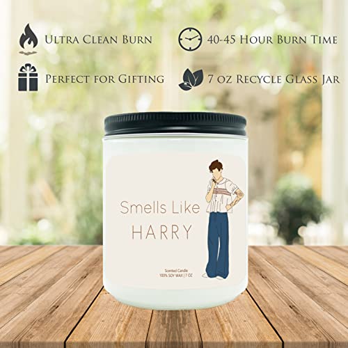 Funny Smells Like Harry Candle Gifts - Harry's House Scented Candle Gifts - 7oz, Teakwood
