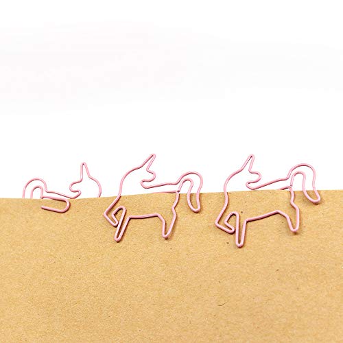 Unicorn Paper Clips, Cute Small Animal Shape Paperclips - Bookmark Clips Metal File Note Clips Page Marker for School Wedding Party Invitation Decoration - Planner Paperclips (20 pcs) (Unicorn)