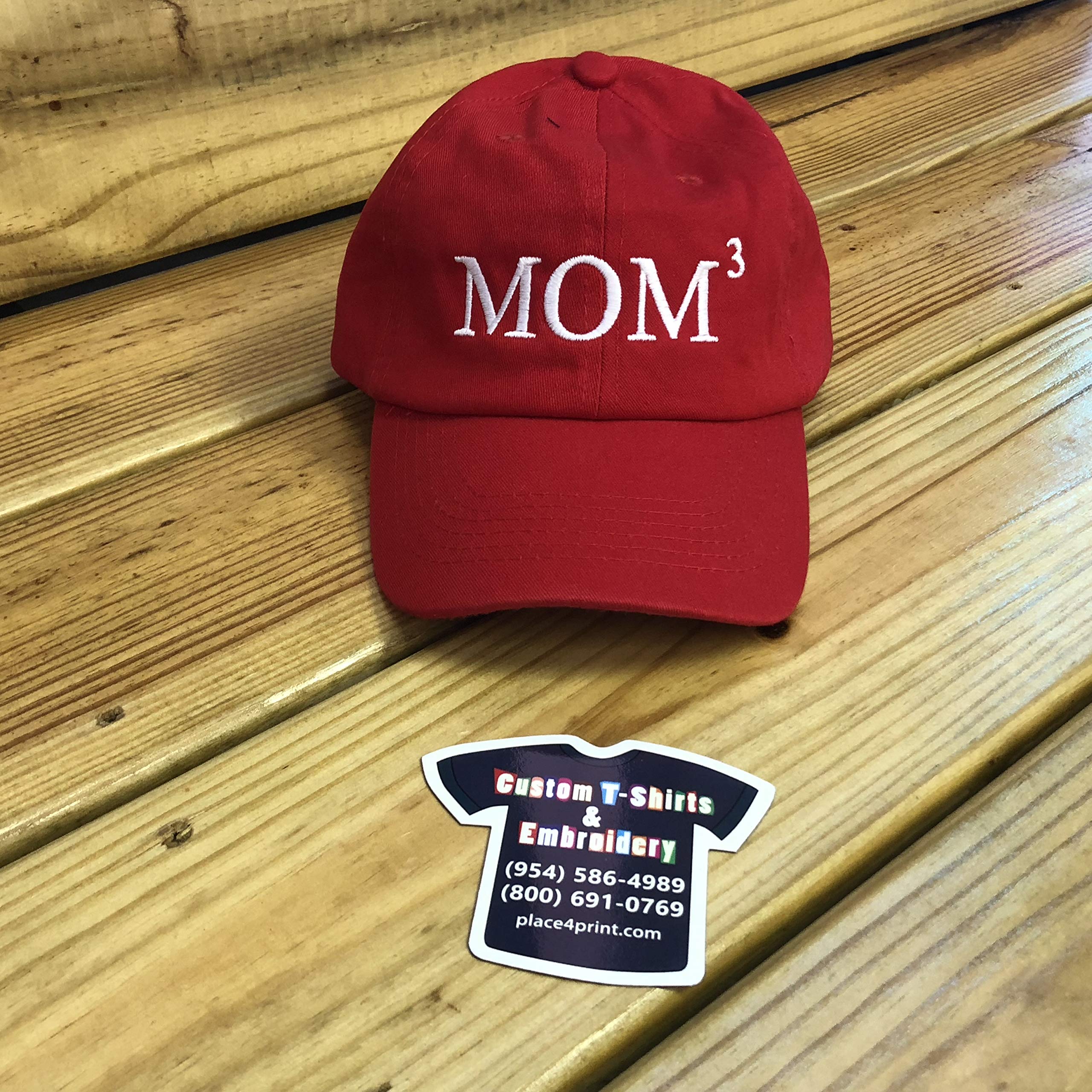 PLACE4PRINT Soft Baseball Cap Custom Personalized Text Cotton Dad Hats for Men & Women. Embroidered Your Text (Red)