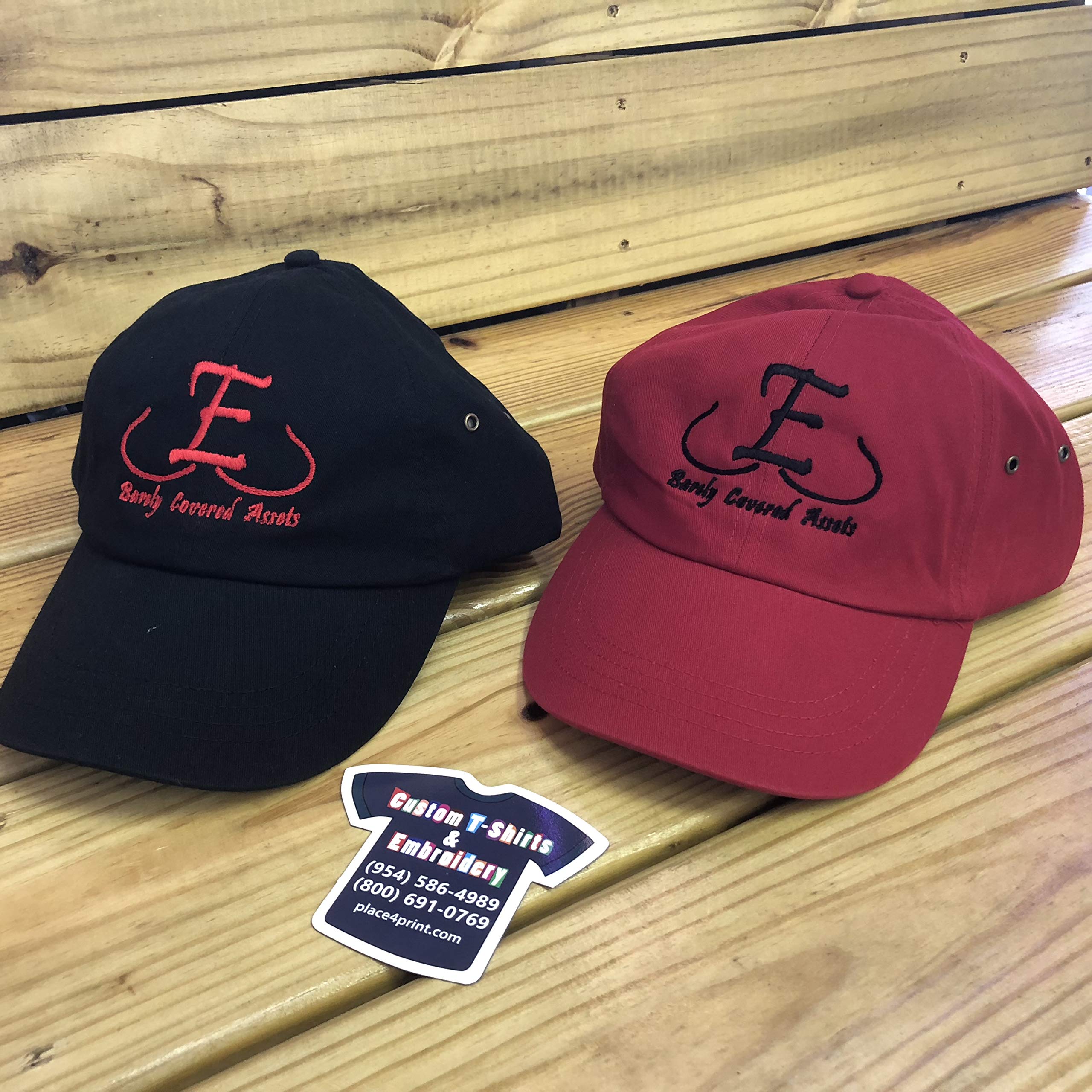 PLACE4PRINT Soft Baseball Cap Custom Personalized Text Cotton Dad Hats for Men & Women. Embroidered Your Text (Red)