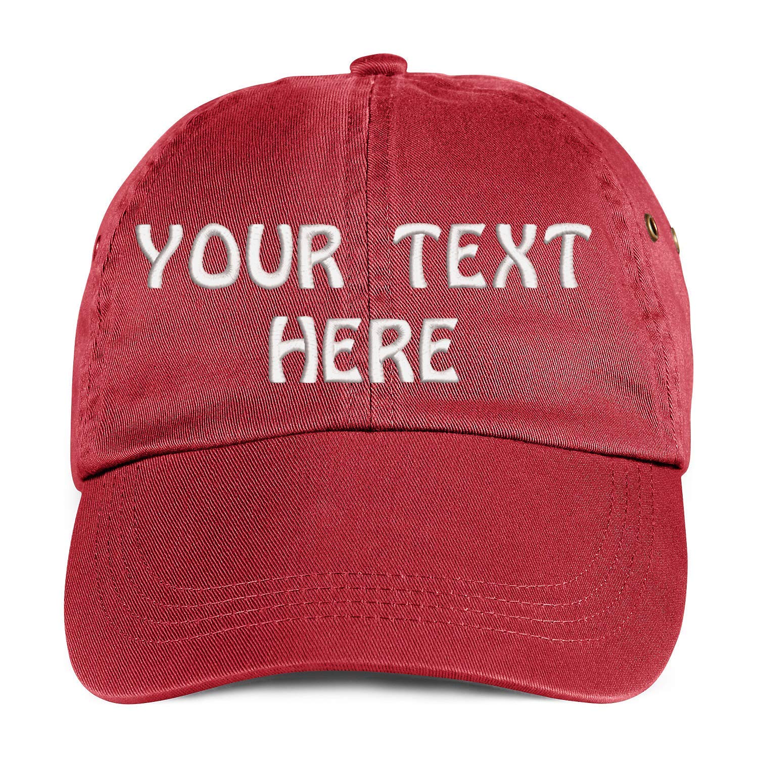 PLACE4PRINT Soft Baseball Cap Custom Personalized Text Cotton Dad Hats for Men & Women. Embroidered Your Text (Red)