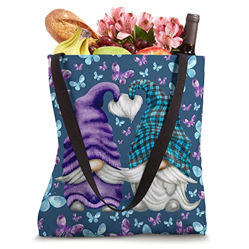 Purple Spring Gnomies For Girls Cute Butterfly Aesthetic Tote Bag
