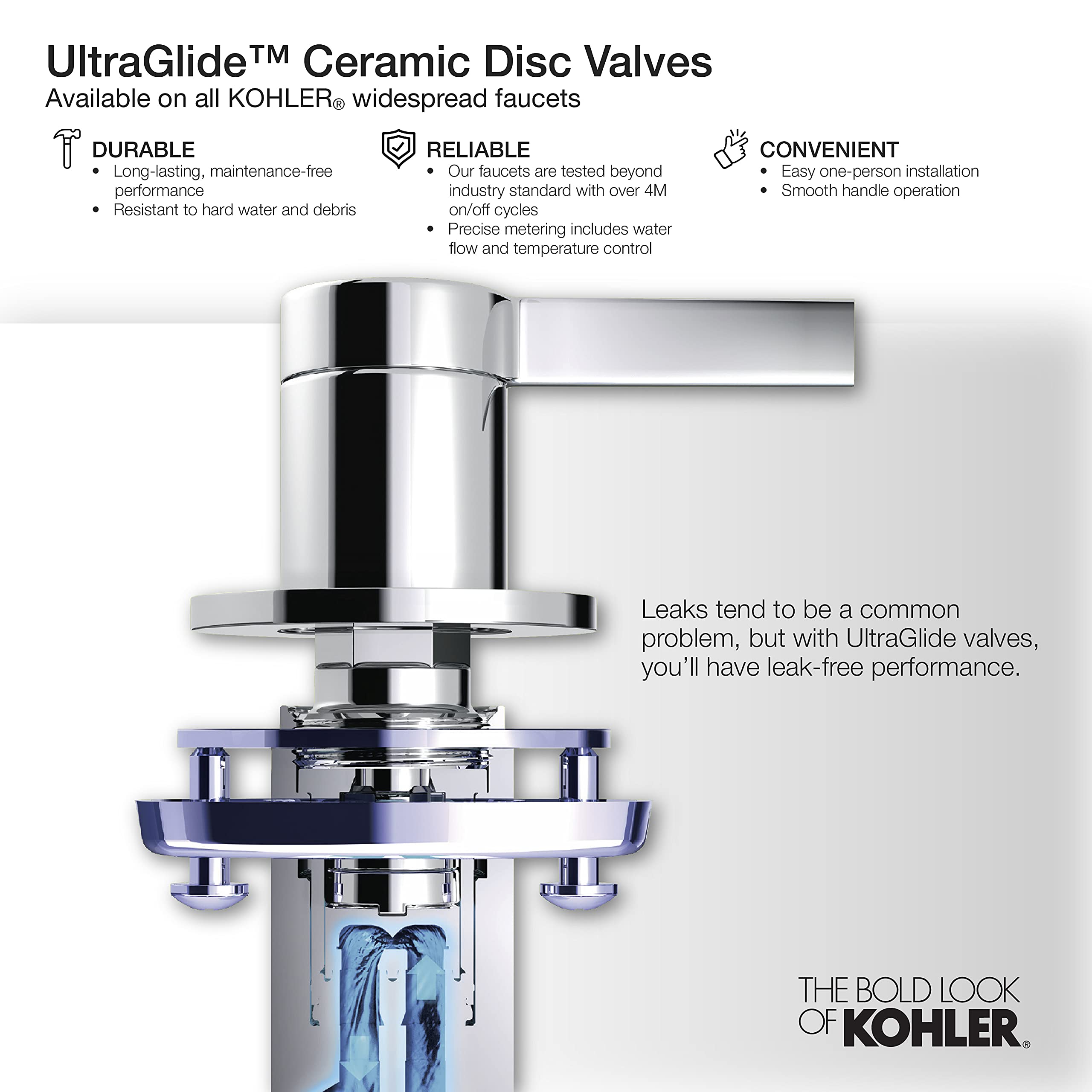 KOHLER 394-4-BN Devonshire Widespread Bathroom Faucet with Pop-Up Drain Assembly, 3-Hole 2-Handle Bathroom Sink Faucet, 1.2 gpm, Vibrant Brushed Nickel