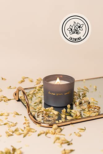 Wood Wick Scented Candle Set with Natural Aromatherapy Oils. Motivational and Inspirational Gift for Women, Birthday, Anniversary, Housewarming, Home Décor