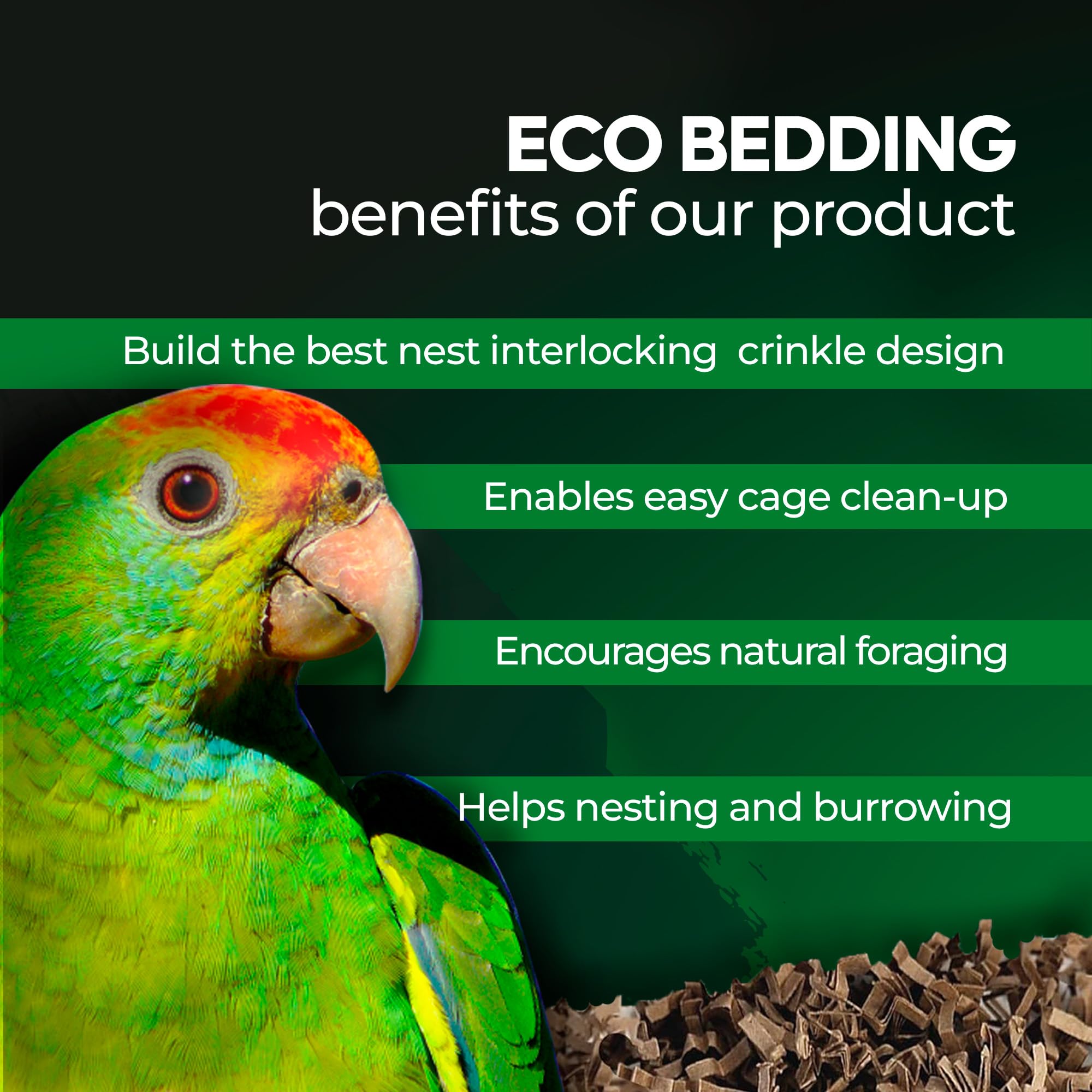 Eco Bedding 99% Dust-Free Paper Bedding for Small Pets & Birds, Eco Natural, 4.5L - Safe, Clean & Comfortable Nesting Material, Ammonia Blocker