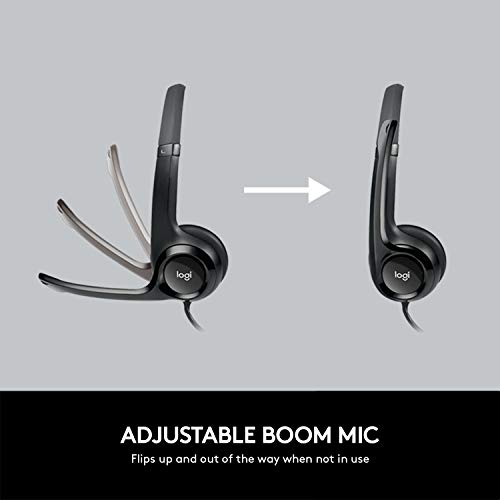 Logitech H390 USB Headset with Noise-Cancelling Mic Black , 16 Count