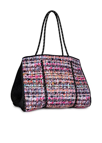 Haute Shore - Greyson Coco Neoprene Tote Bag w/Zipper Wristlet Inside, Black, One_Size