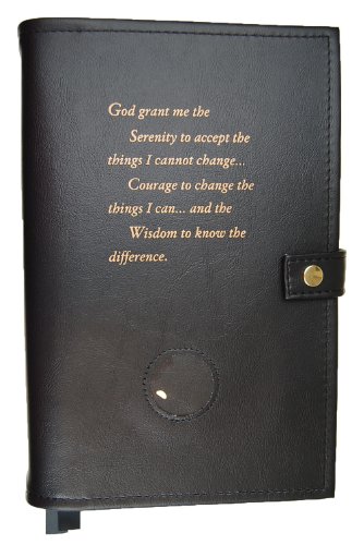 Culver Enterprises Paperback GIANT PRINT Deluxe Double Alcoholics Anonymous AA Big Book & 12 Steps & 12 Traditions Book Cover Coin Holder Black