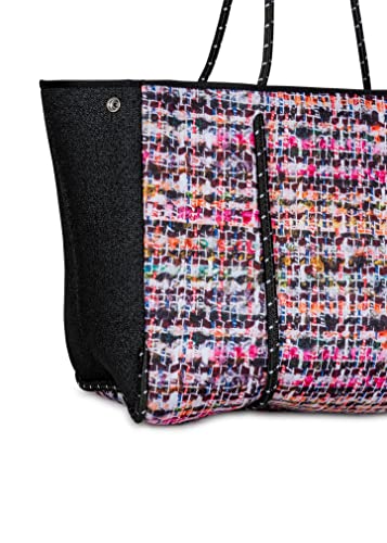 Haute Shore - Greyson Coco Neoprene Tote Bag w/Zipper Wristlet Inside, Black, One_Size