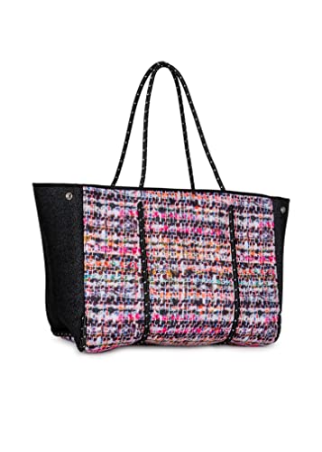 Haute Shore - Greyson Coco Neoprene Tote Bag w/Zipper Wristlet Inside, Black, One_Size