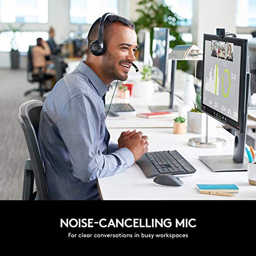 Logitech H390 USB Headset with Noise-Cancelling Mic Black , 16 Count