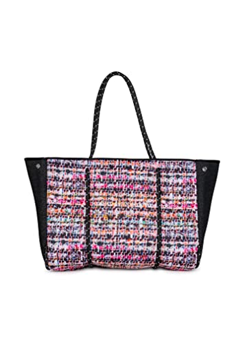 Haute Shore - Greyson Coco Neoprene Tote Bag w/Zipper Wristlet Inside, Black, One_Size