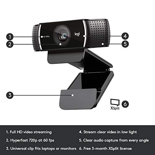 Logitech C922x Pro Stream Webcam β Full 1080p HD Camera