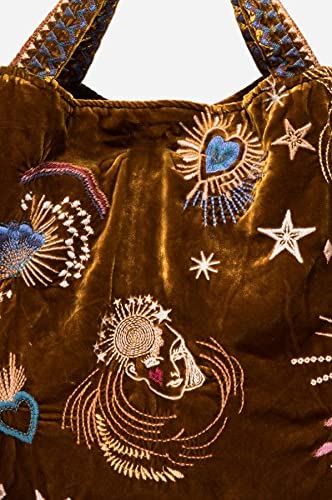 Johnny Was VICTORIA VELVET TOTE BAG VINTAGE GOLD Handbag Galaxy NEW