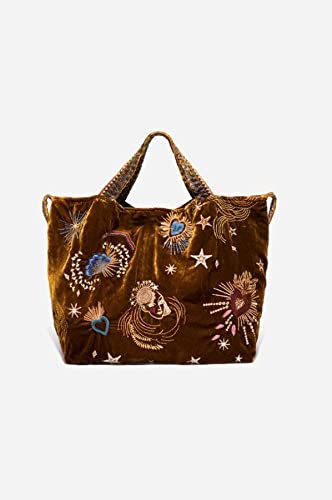 Johnny Was VICTORIA VELVET TOTE BAG VINTAGE GOLD Handbag Galaxy NEW
