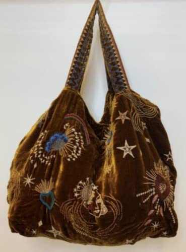 Johnny Was VICTORIA VELVET TOTE BAG VINTAGE GOLD Handbag Galaxy NEW