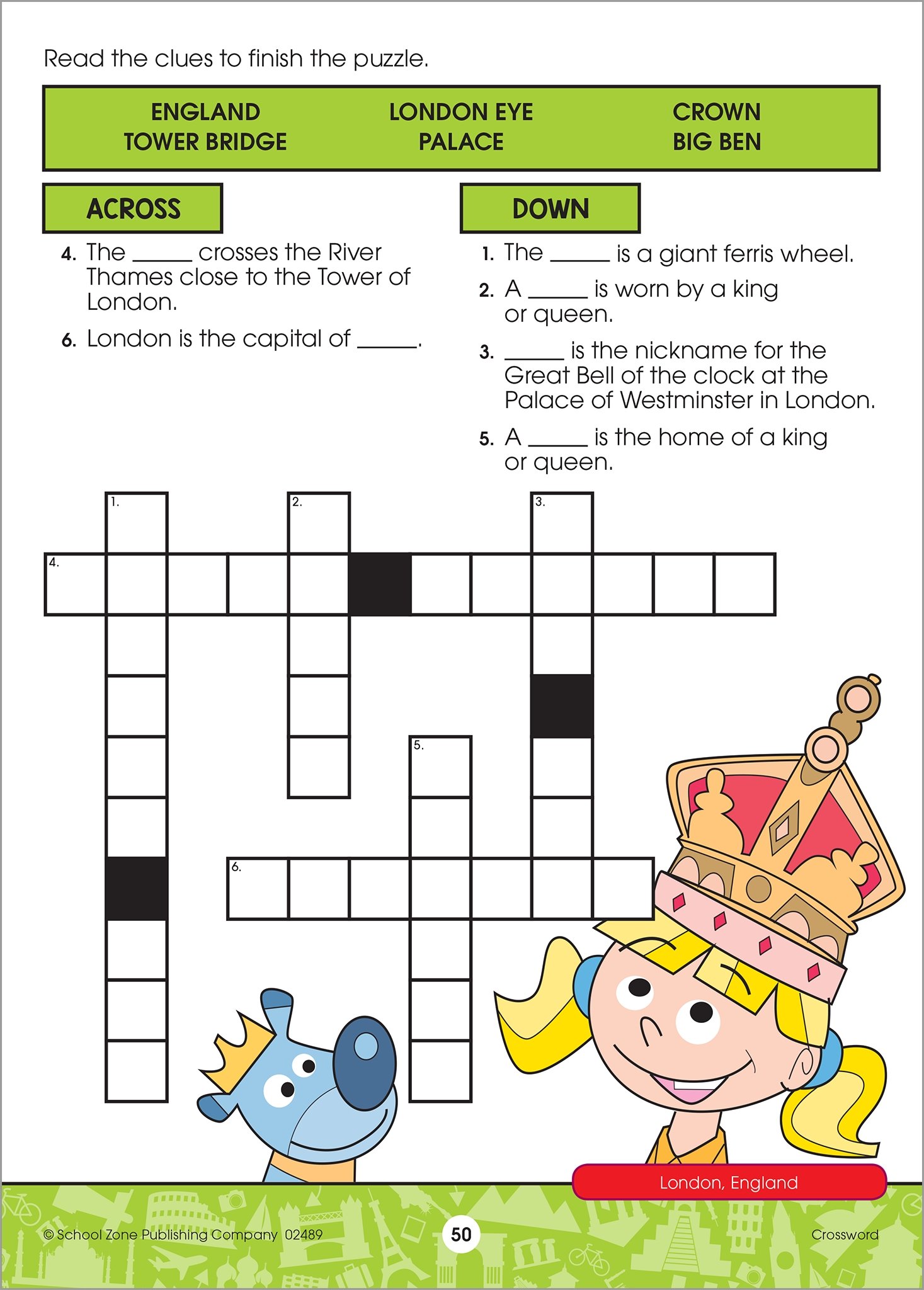 School Zone - Travel the World 1st Grade Learning Workbook - 240 Pages, Ages 6 to 7, Stickers, Beginning and Ending Letters, Geography, Culture, and More (Easy-Tear Top Bound Pad) (Learning Tablets)