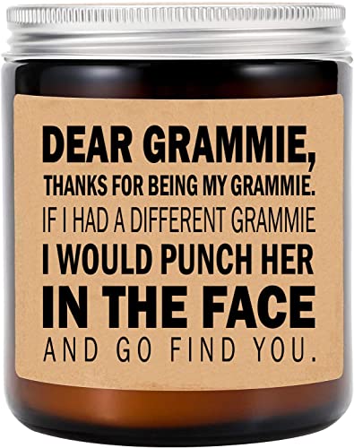 Averaze Grammie Candle - Grammie Gifts from Grandkids - I'd Punch Another in The Face - Fun Gag for Her - Mother's Day Candle - Lavender Scented Candles, 8oz