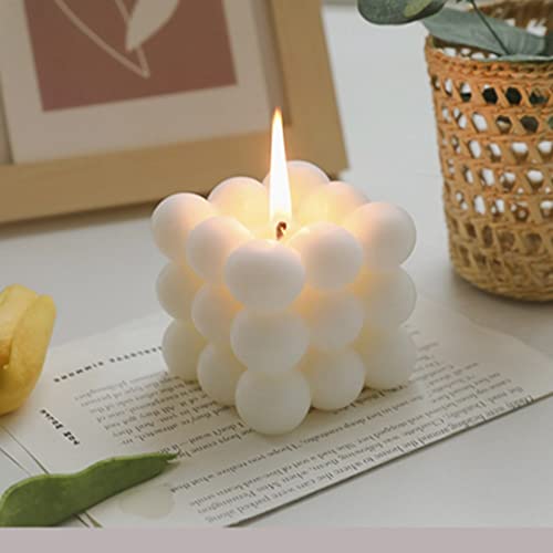 2 Pieces Bubble Candle - Cube Soy Wax Candles,Female Body Shaped Candle, Hand Poured Scented Candle, Cute Wax Candles Home Decor and Gifting (Creamy White )