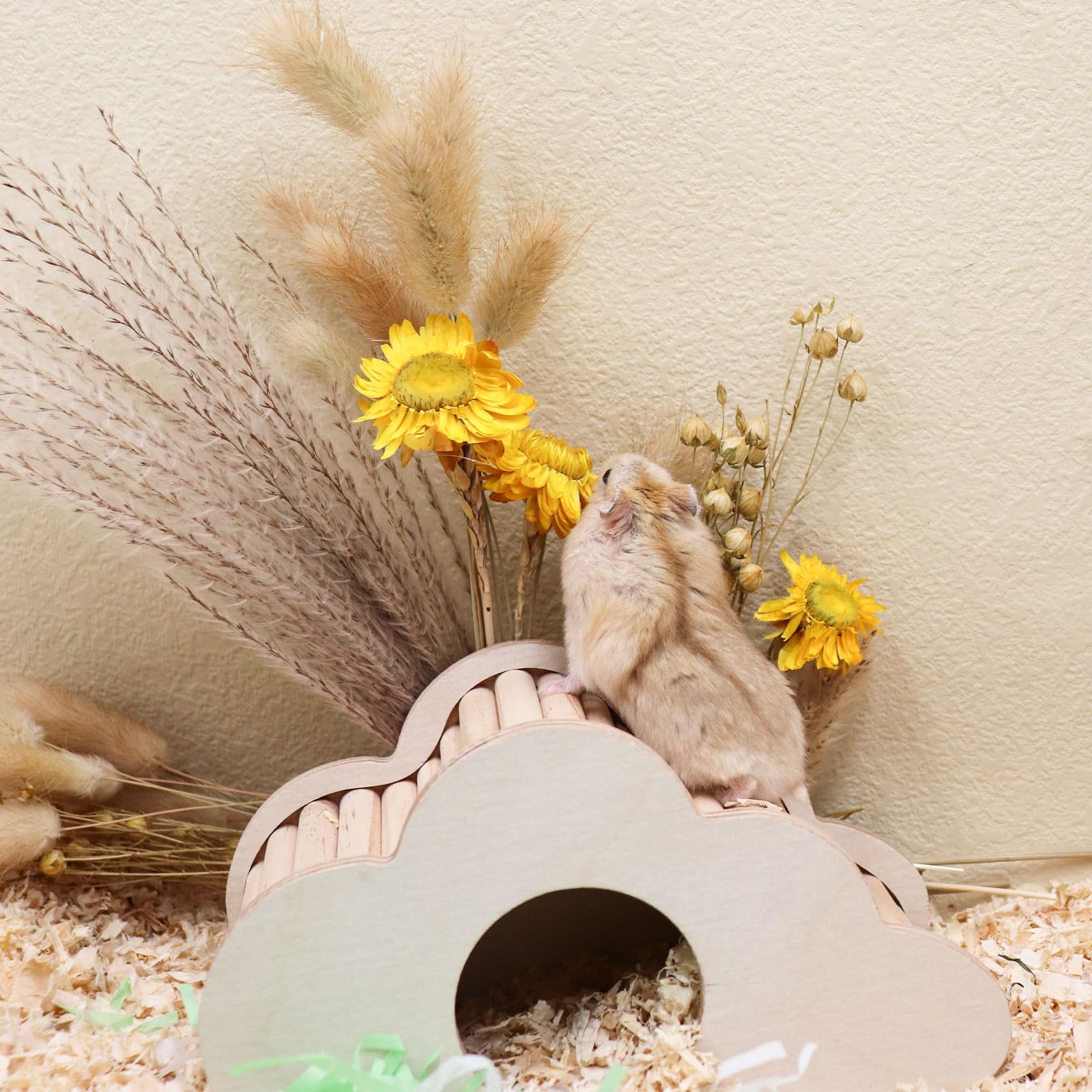 Oooct Hamster Bedding, Natural Flowers Herbs Cereal Grain Decor for Hamster Houses and Hideouts, Small Animal Cages and Habitats Accessories, Suitable for Hamster Rat Gerbil Guinea Pig