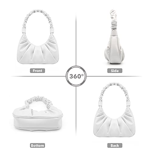 PS PETITE SIMONE Small White Purse Sofii Shoulder Bag Mini Black Clutch Purses for Women Trendy Handbag Beige Purse