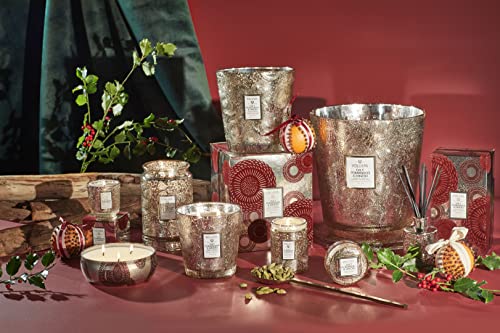 Voluspa Gilt Pomander & Hinoki Candle | 3 Wick Tin | 12 Oz. | 40 Hr. Burn Time | All Natural Wicks and Coconut Wax for Clean Burning | Vegan
