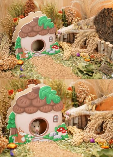 JFWOD Natural Hamster Bedding Flowers Herbs Sprays Treat Cereal Grain for Cage Habitat Enclosure Decor Hamster Chews for Dwarf Syrian Gerbils Mice Mouse Rat Forage Pet Hamster Accessories